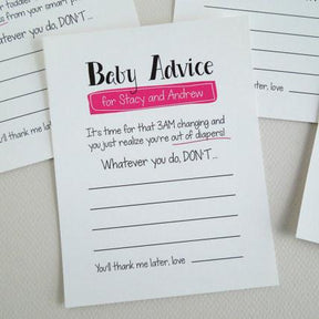 Baby Shower Advice Cards – Paper Cute Ink