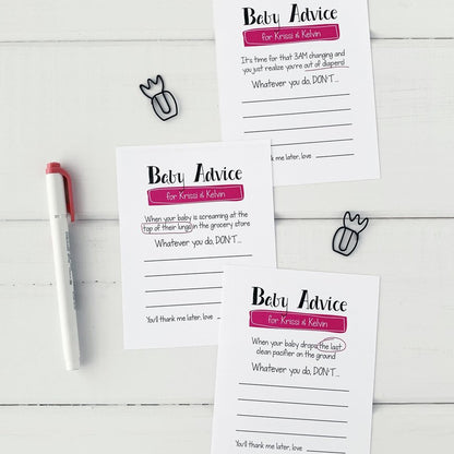 Baby Shower Advice Cards – Paper Cute Ink