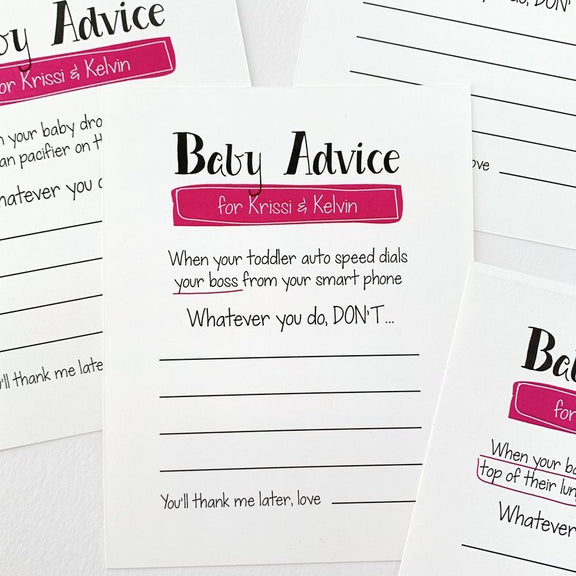 Baby Shower Advice Cards – Paper Cute Ink