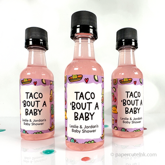 Fiesta Baby Shower Mini Liquor Bottles, Taco Bout A Baby Hot Sauce ...