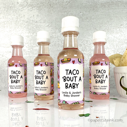 Fiesta Baby Shower Mini Liquor Bottles, Taco Bout A Baby Hot Sauce ...