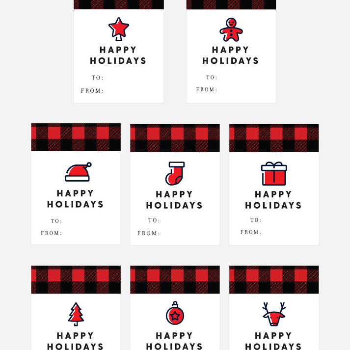 Buffalo Check Holiday Gift Wrapping Stickers – Paper Cute Ink