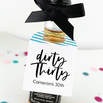 Dirty Thirty 30th Birthday Favors Mini Bottle Tags – Paper Cute Ink