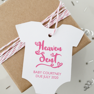 Heaven Sent Baby Shower Favor Tags – Paper Cute Ink