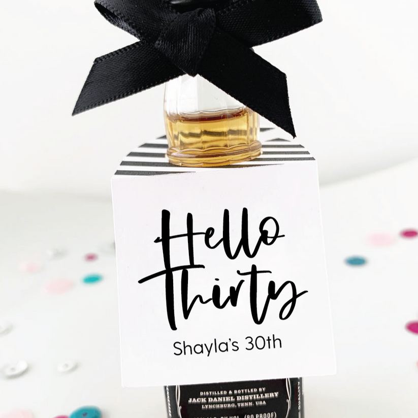 Hello Thirty 30th Birthday Favors Mini Bottle Tags – Paper Cute Ink