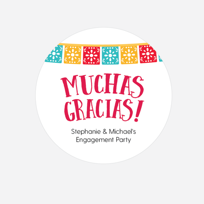Muchas Gracias Engagement Party Labels – Paper Cute Ink